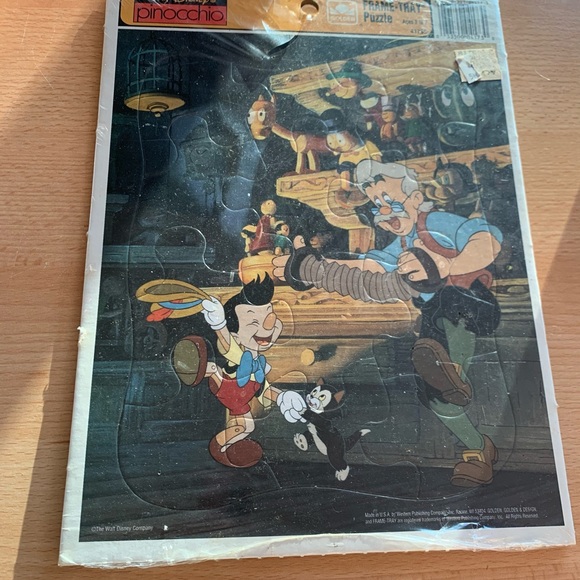 Disney | Toys | Vintage Sealed Disney Pinocchio Golden Puzzle | Poshmark